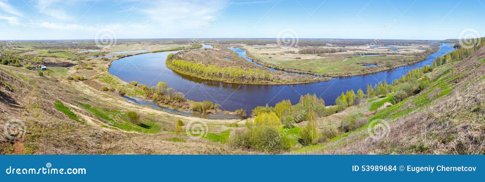 High Resolution Panorama of Curves of the River Stock Photo - Image of ...