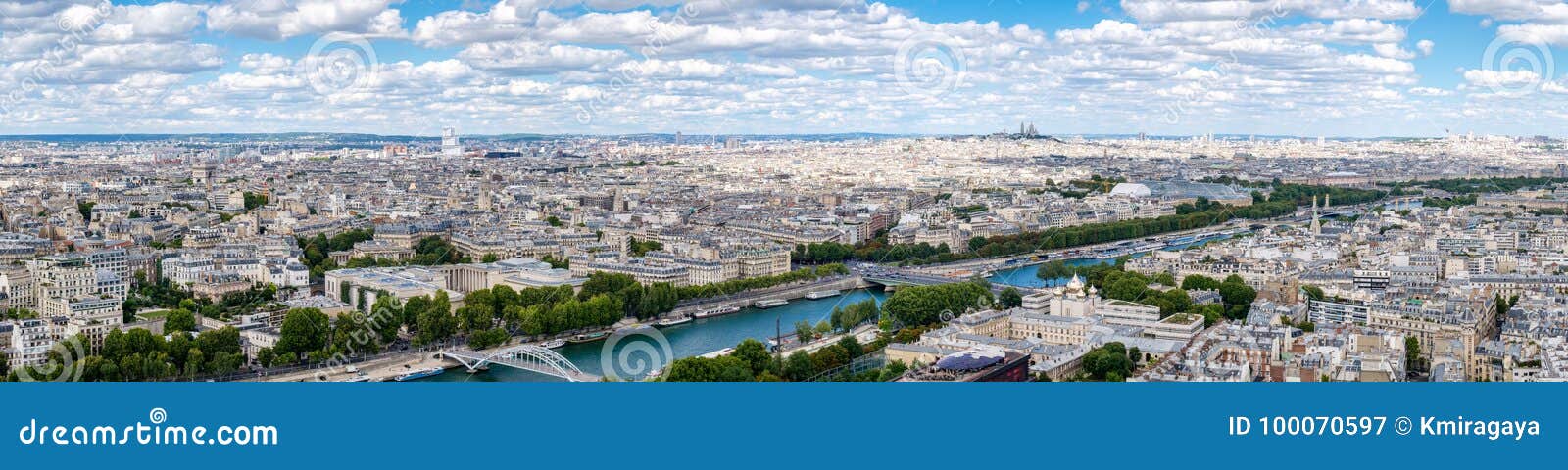 High Resolution Panoramic View of Central Paris Stock Image - Image of ...