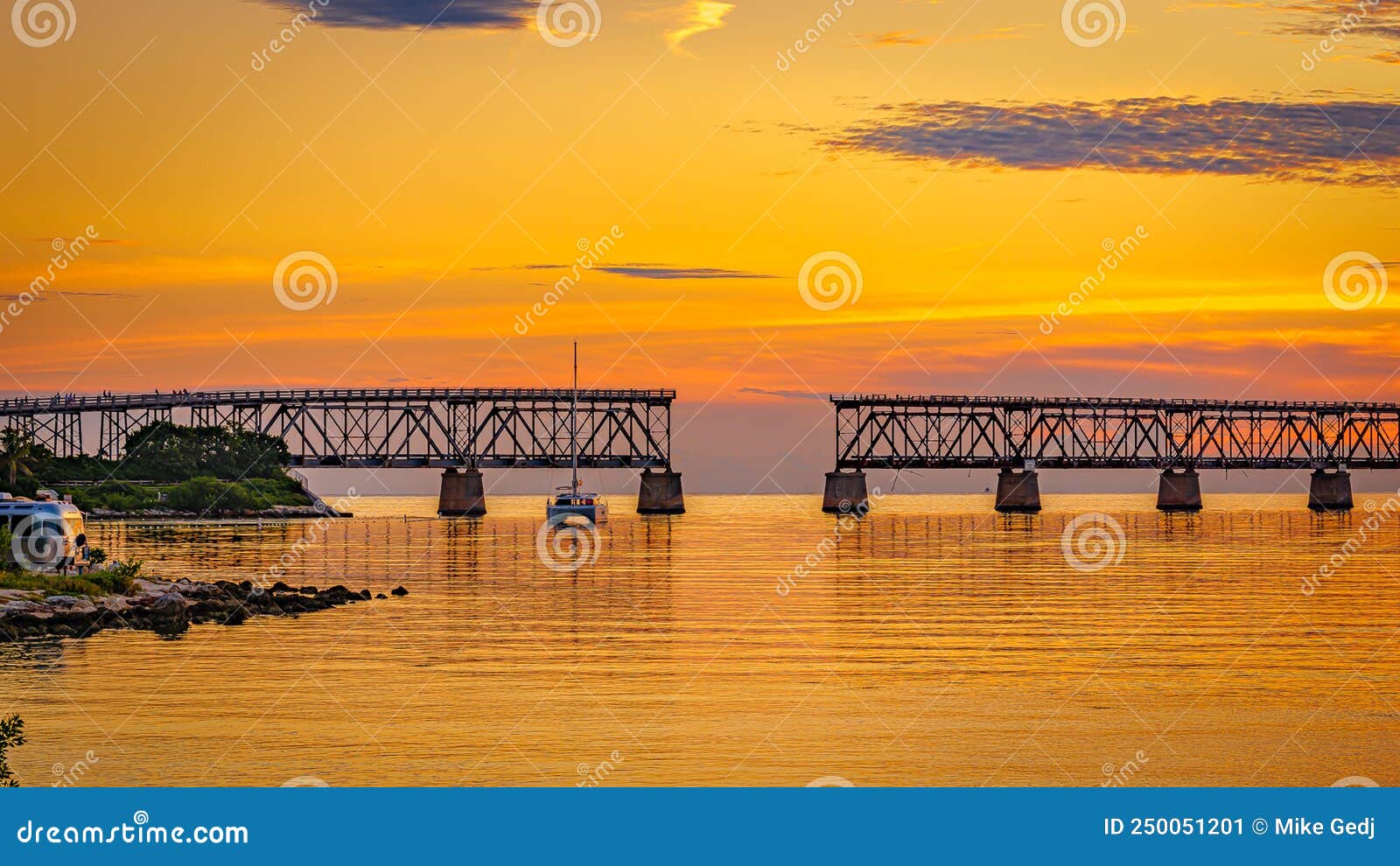 High Resolution Photo of a Bridge on the Water during a Sunset. Stock ...