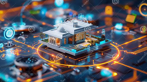 High-Resolution Smart Home with Advanced Technology Features Stock ...