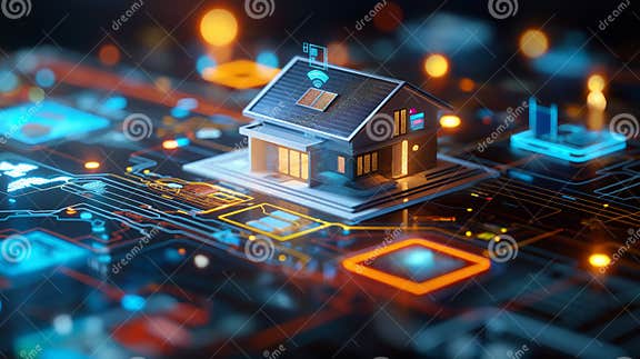 High-Resolution Smart Home with Advanced Technology Features Stock Photo - Image of hightech ...