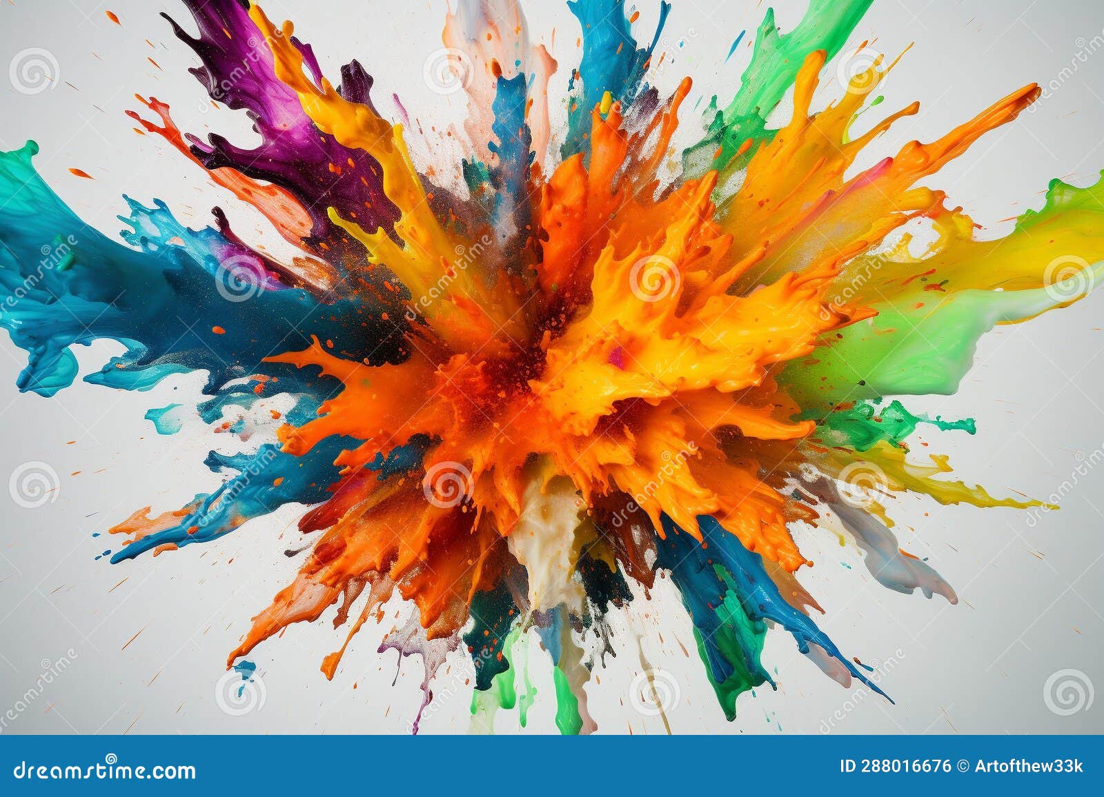 Vibrant Paint Splatters: Abstract Explosion of Colors Stock ...