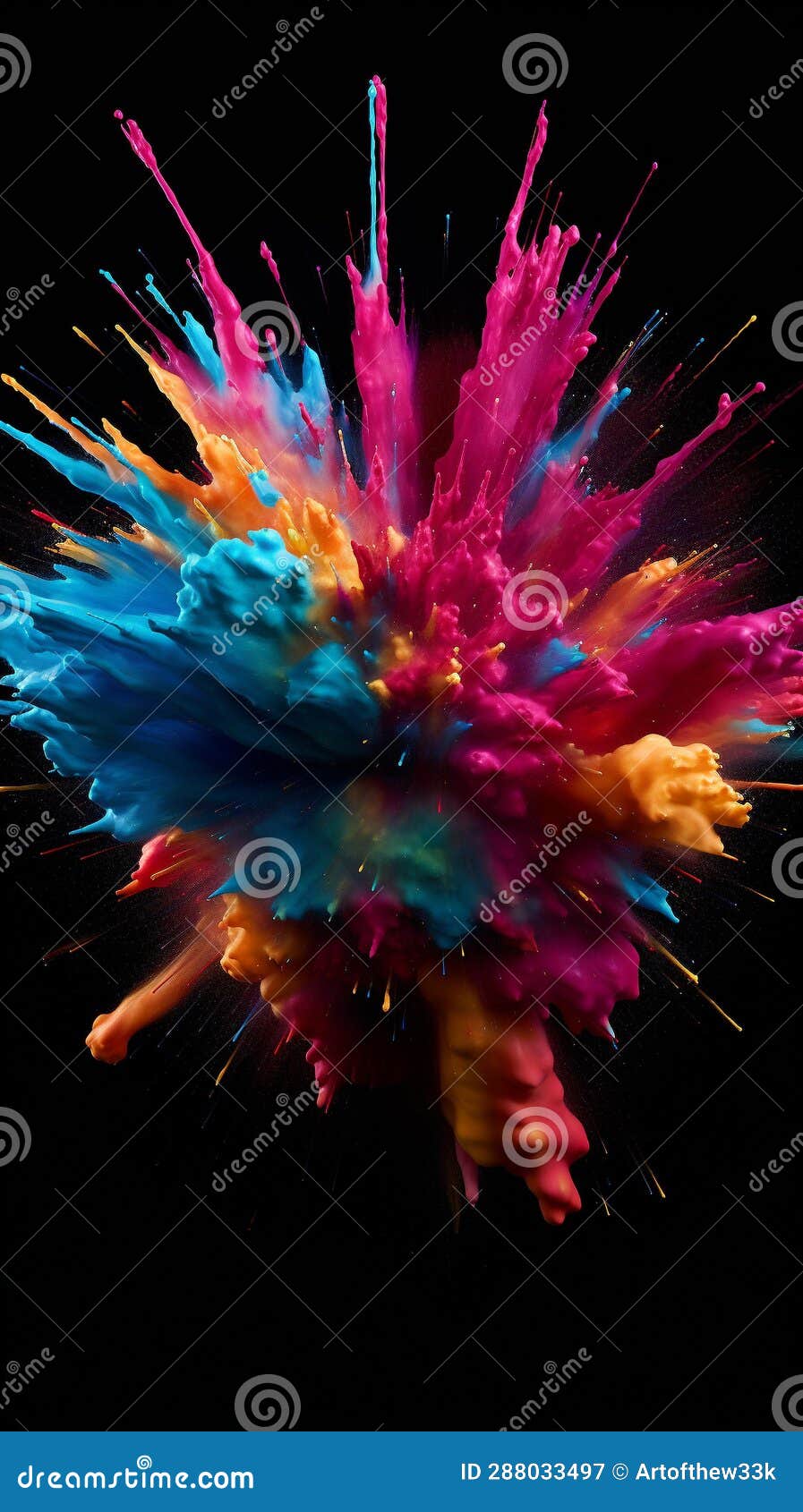 Vibrant Abstract Color Explosion: Captivating Nighttime Energy Stock ...