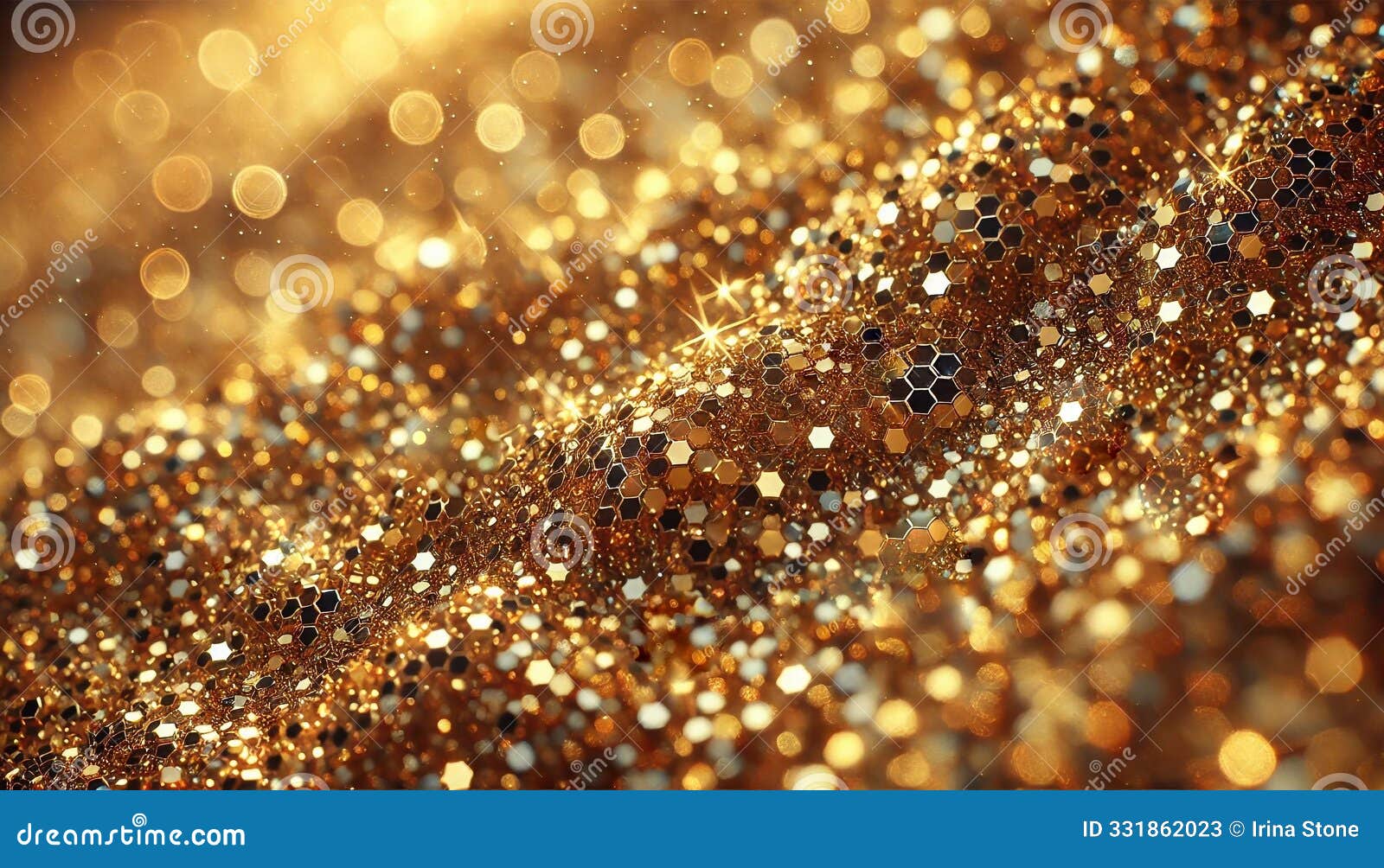 High-Resolution Gold Glitter Texture with Hexagonal Reflective ...