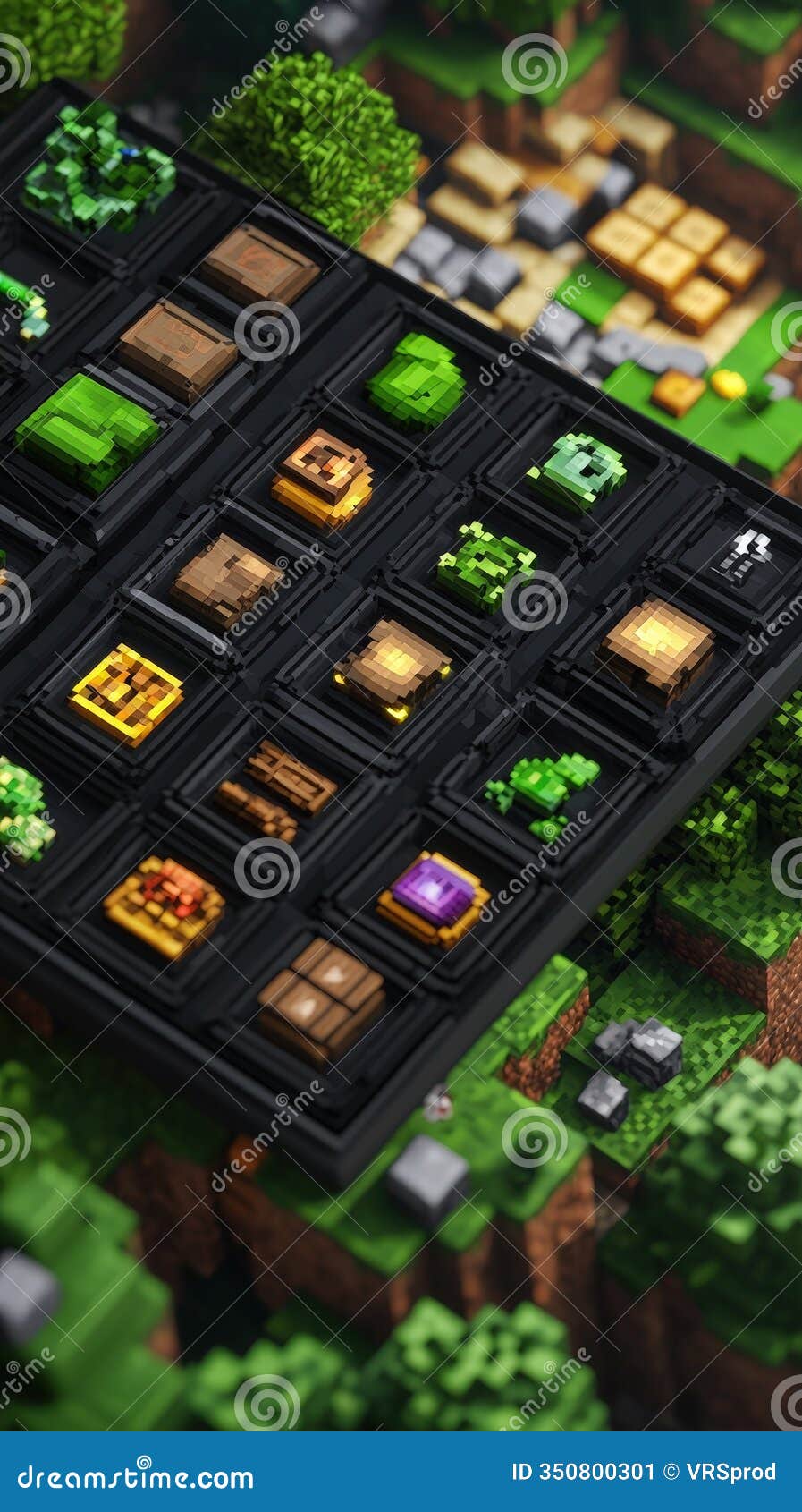 Game-inspired Pixel Inventory with Colorful Items Stock Image - Image ...