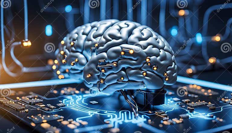 Quantum Computing with Artificial Intelligence Stock Illustration ...