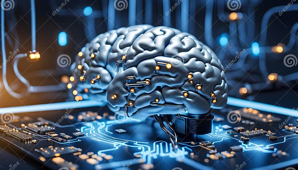 Quantum Computing with Artificial Intelligence Stock Illustration ...