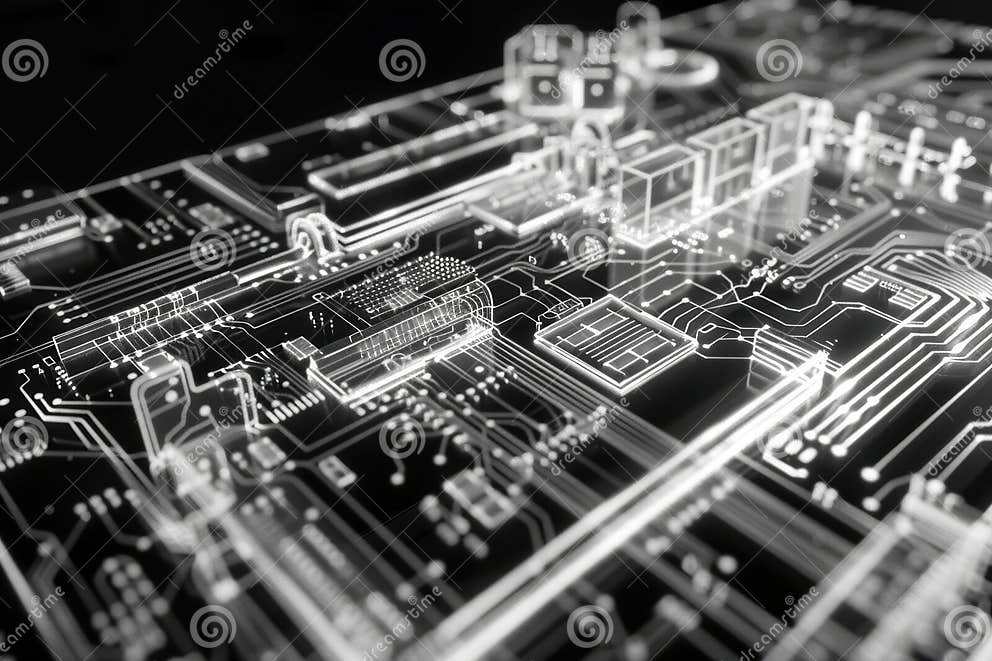 High-Resolution X-Ray of Electronic Circuit Board Highlighting ...