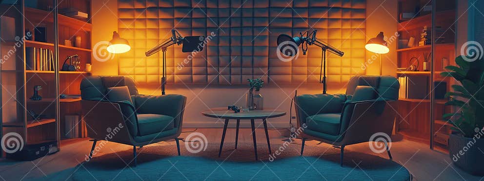 High-resolution, Realistic Studio Microphone on a Vibrant Background ...