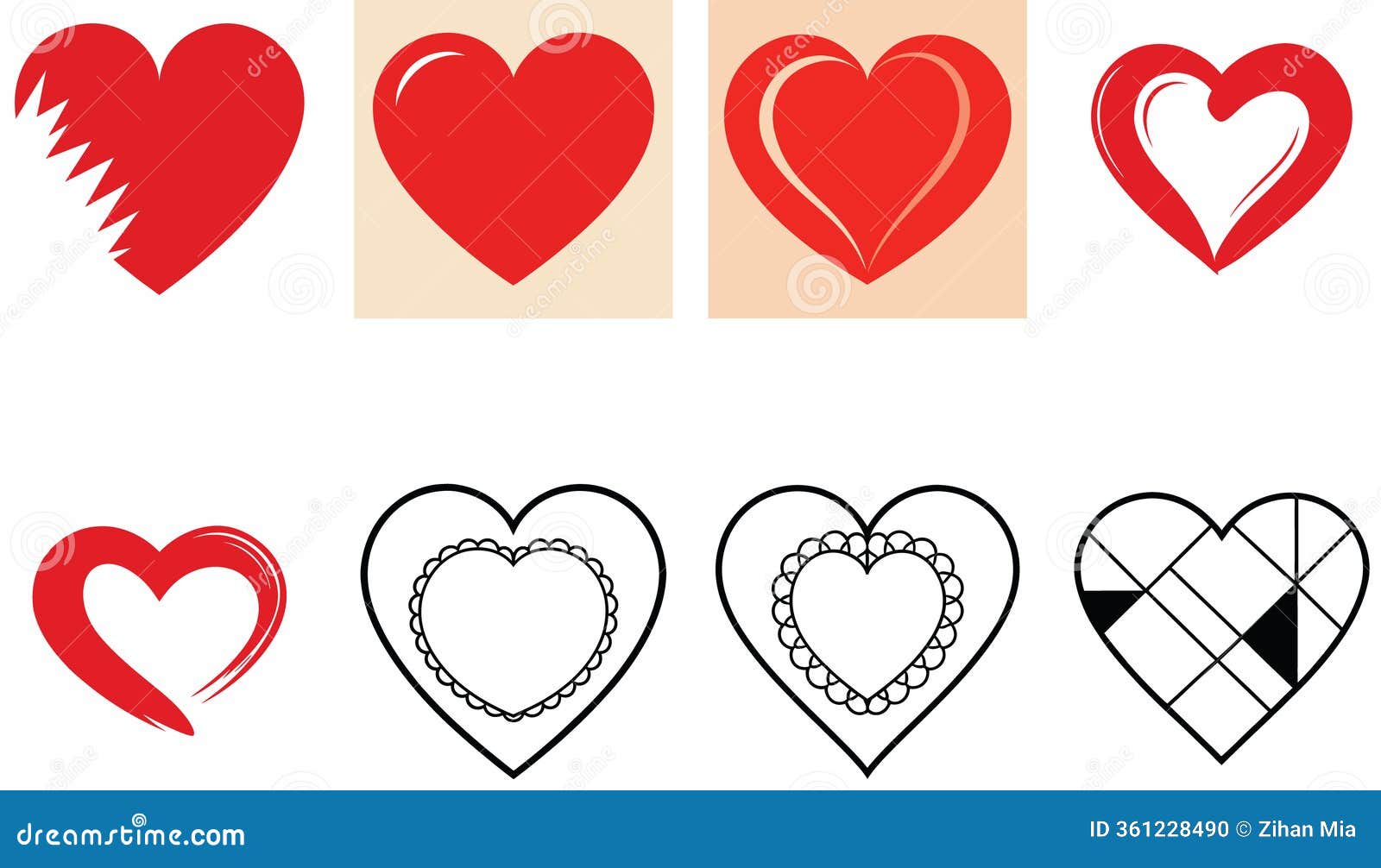 High Resolution Red Heart Icons Vector Graphics Pack Stock Illustration ...