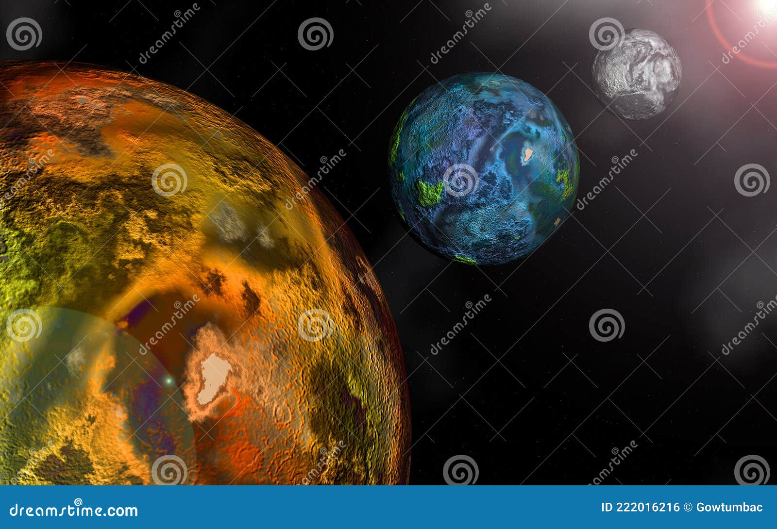 High Resolution Rendered Image of the Solar System Stock Illustration ...