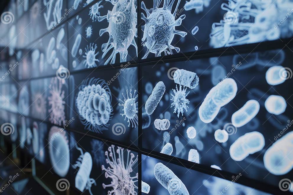 High-Resolution Screens Displaying Diverse Microorganisms Under ...