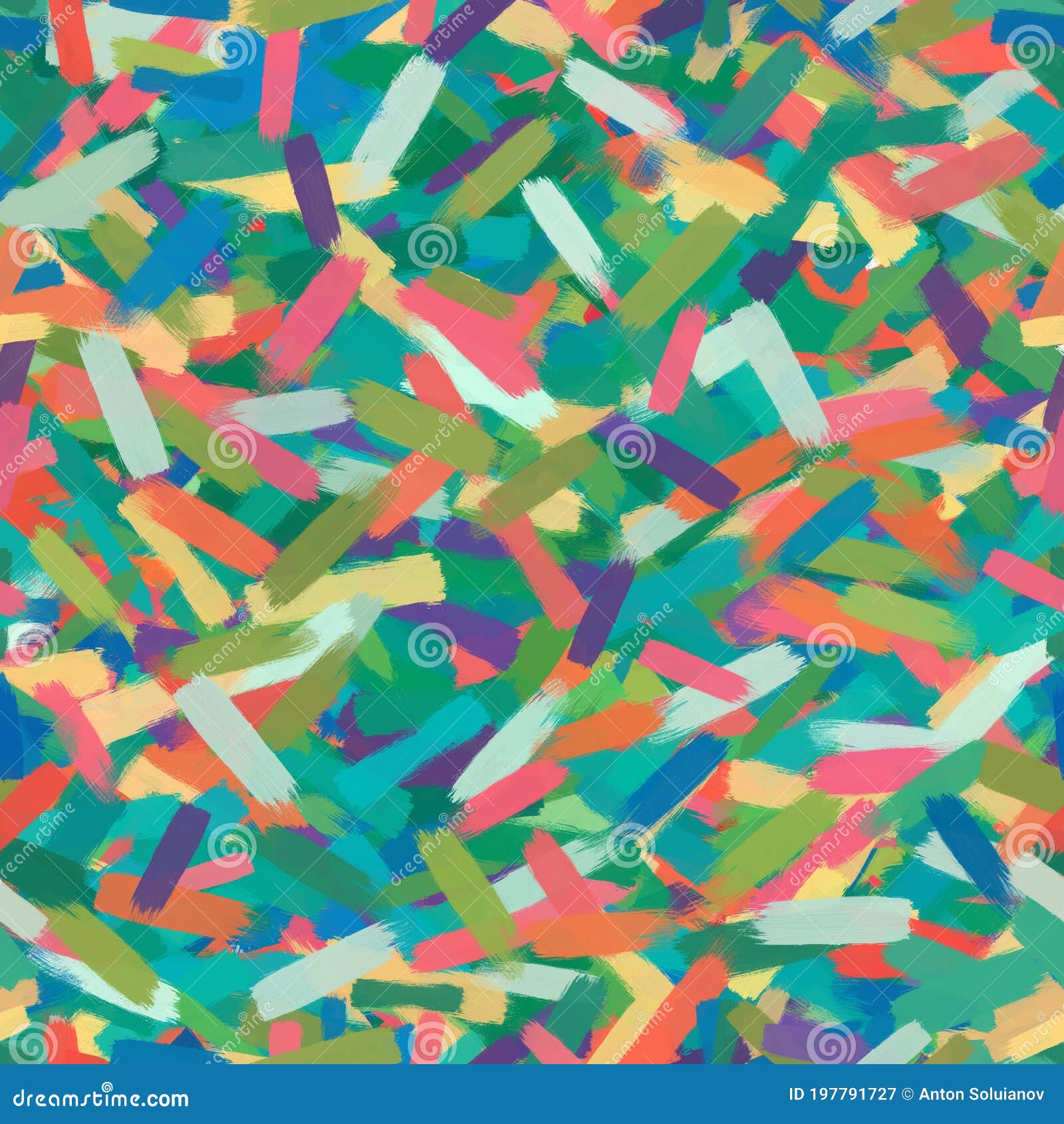High Resolution Seamless Pattern with Colored Brush Strokes. a ...