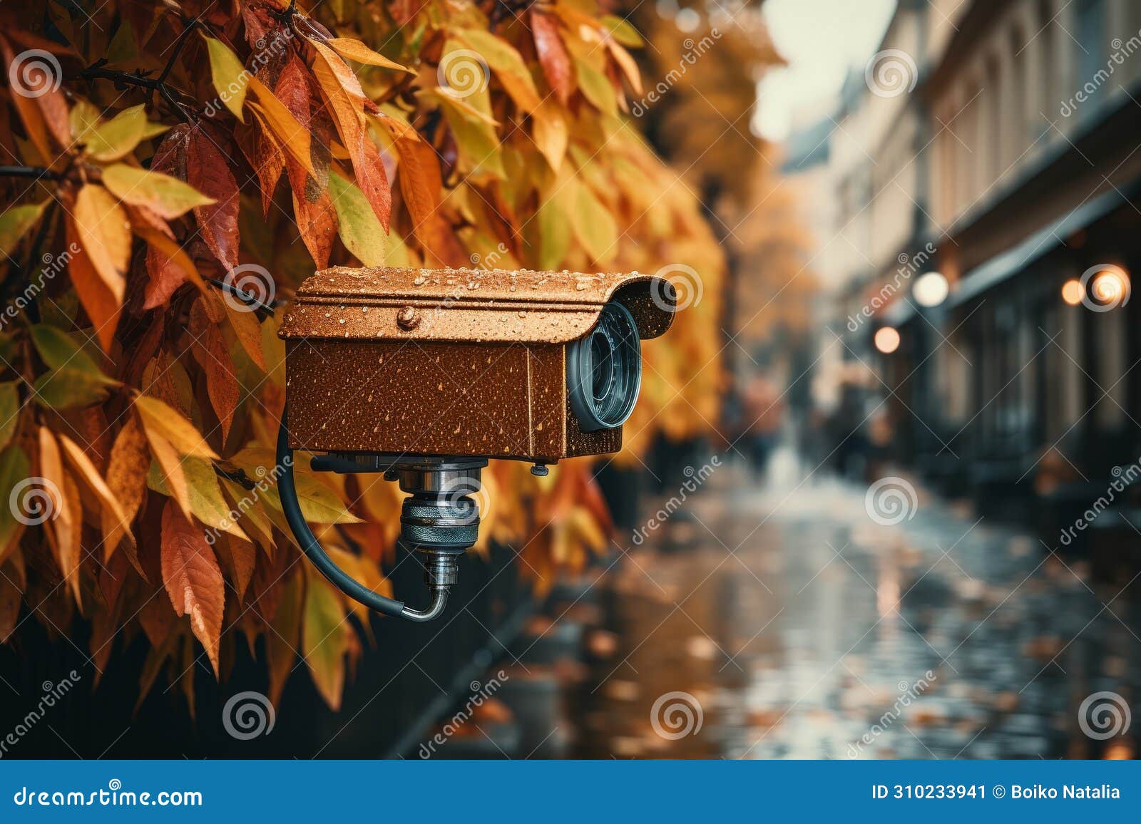 High Resolution Security Camera Mounted on House with Clear View of ...