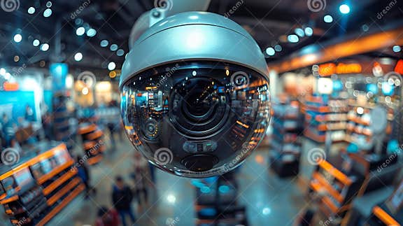 High-Resolution Security Camera in a Store Setting, Generative AI Stock ...