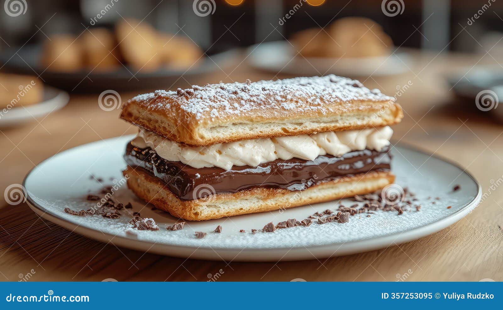 High-resolution Side View of a Chocolate and Cream Eclair on a White ...