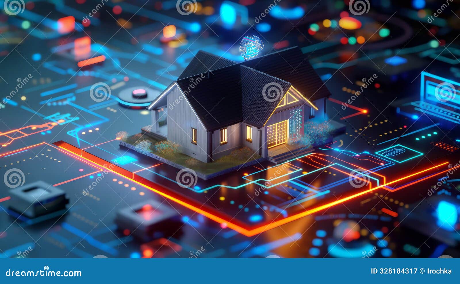 High-Resolution Smart Home with Advanced Technology Features Stock ...