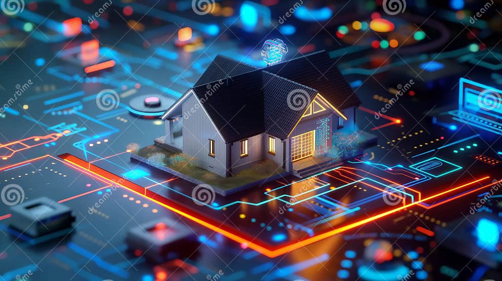 High-Resolution Smart Home with Advanced Technology Features Stock ...