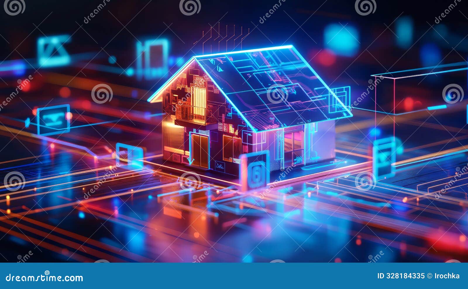 High-Resolution Smart Home with Advanced Technology Features Stock ...