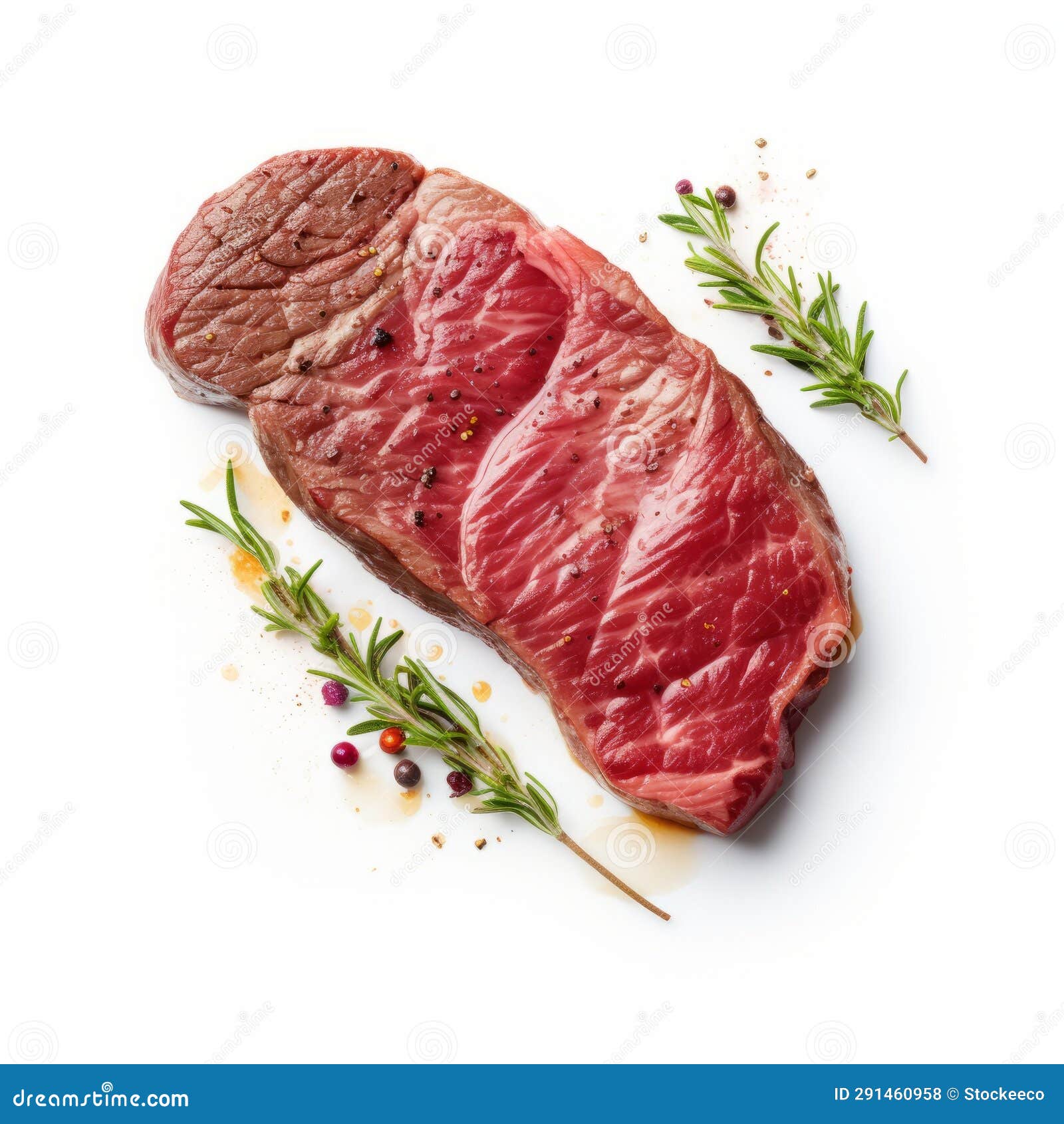 High Resolution Steak on White Background - Top View Stock Illustration ...