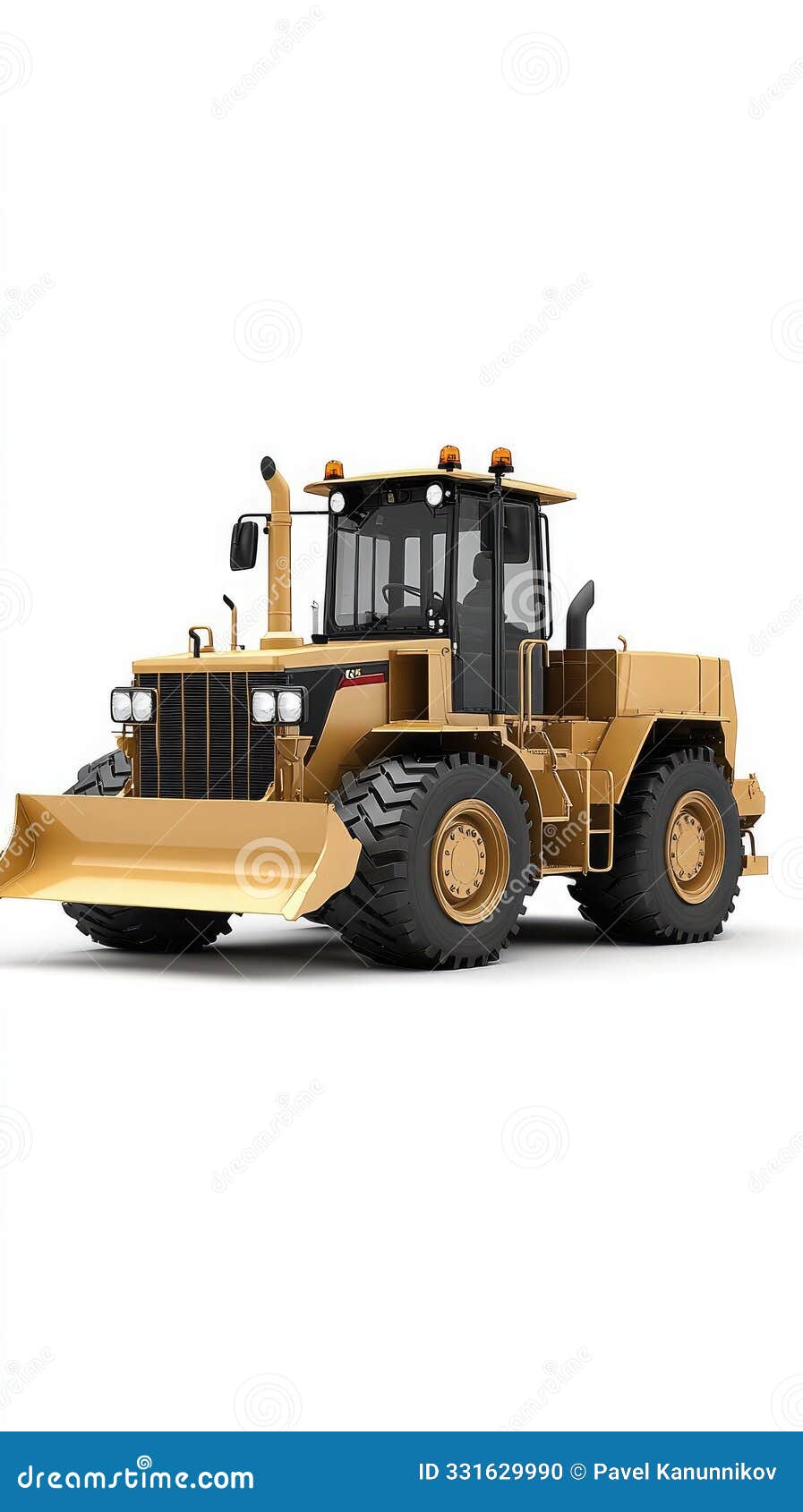 High-resolution Studio Shot of a Yellow Dozer on a White Background ...
