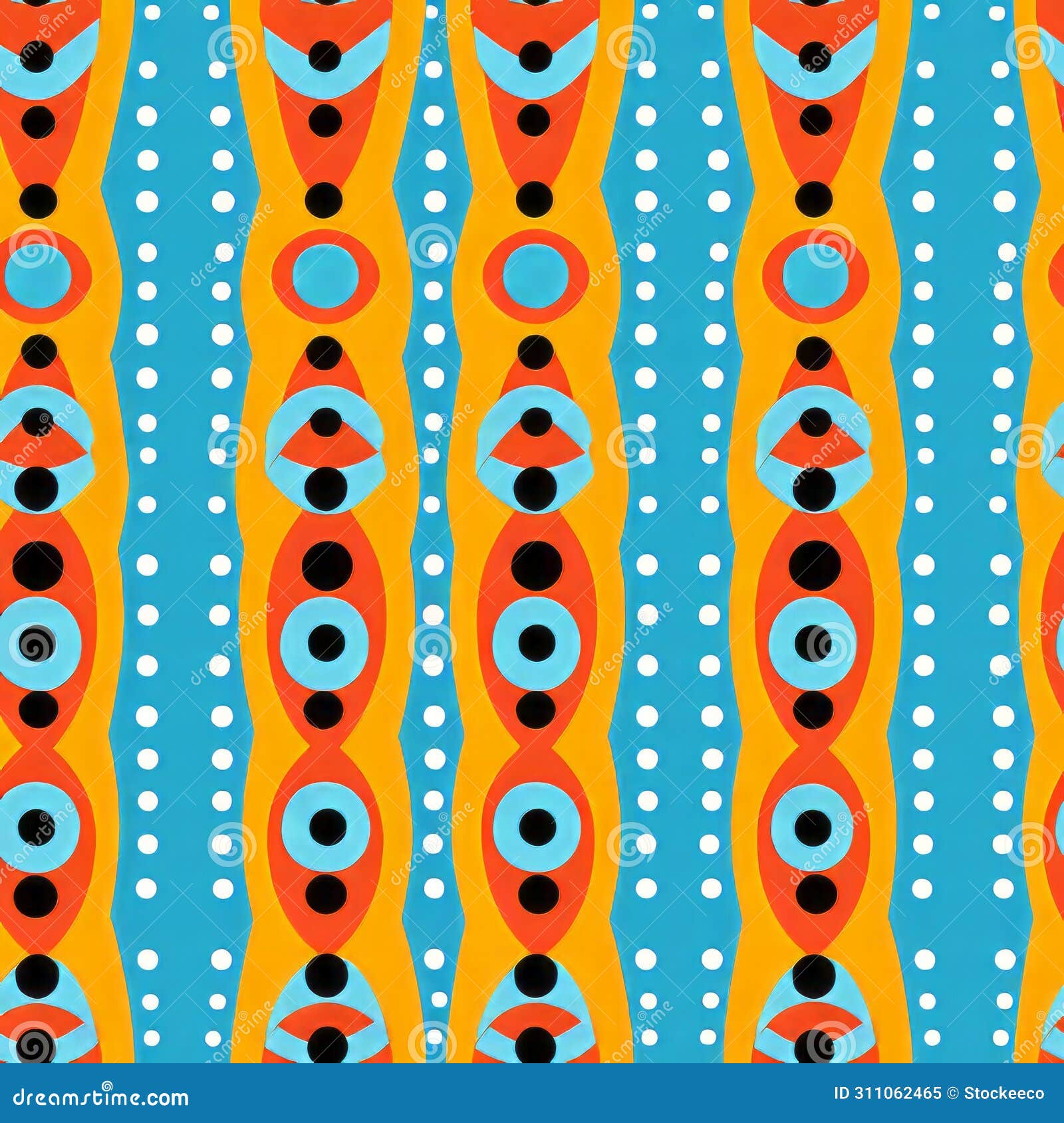 High Resolution Symmetrical Polka Dots Ikat Pattern Design Stock ...