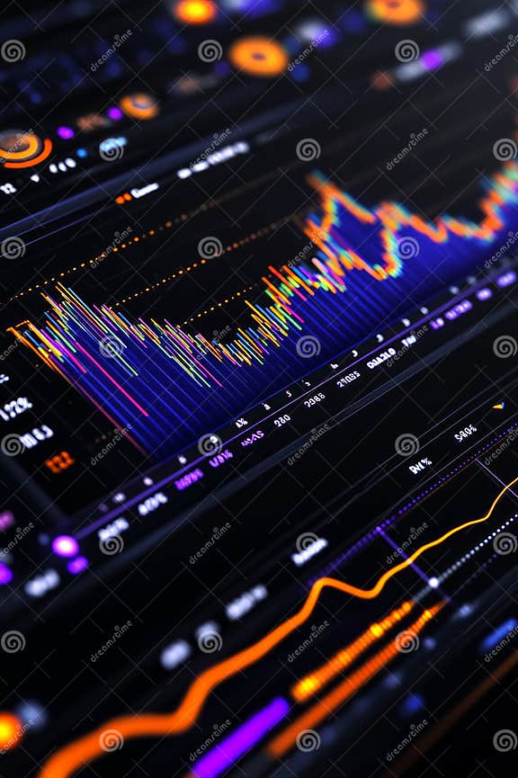 High-resolution Trading Chart Featuring Financial Indicators, Trend ...