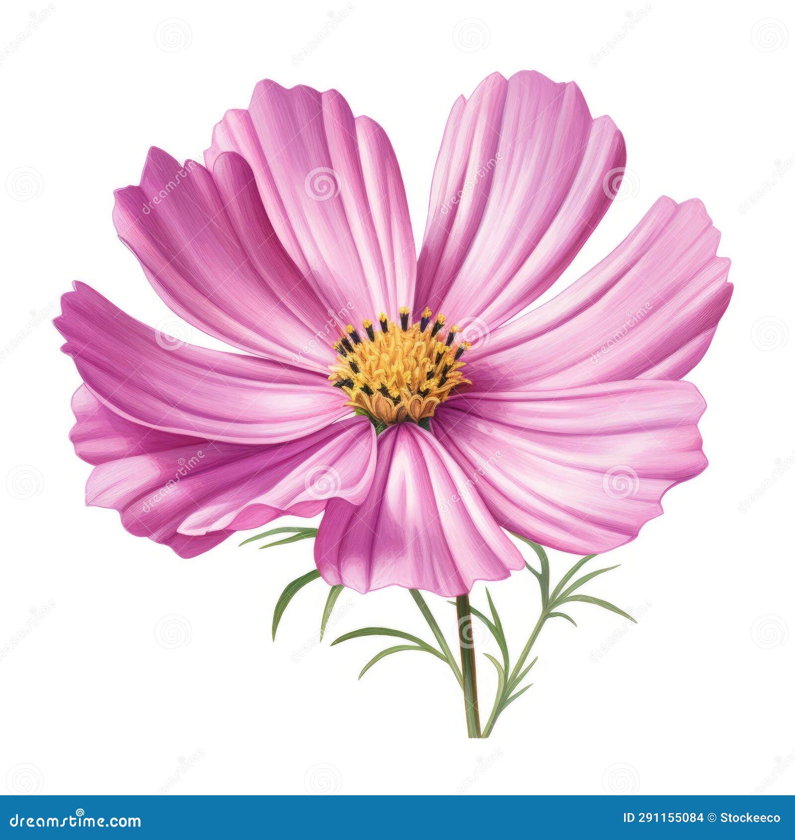 Pink Cosmos Flower Illustration Fauna and Flora Accuracy with Symbolism ...