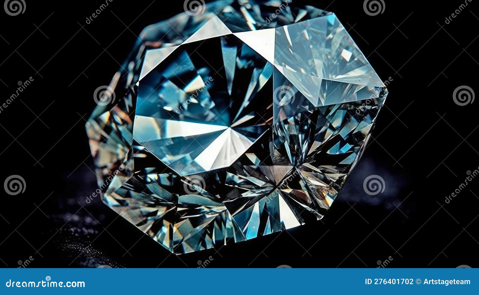 A High-resolution View of a Diamonds Sparkling Facet. AI Generated ...