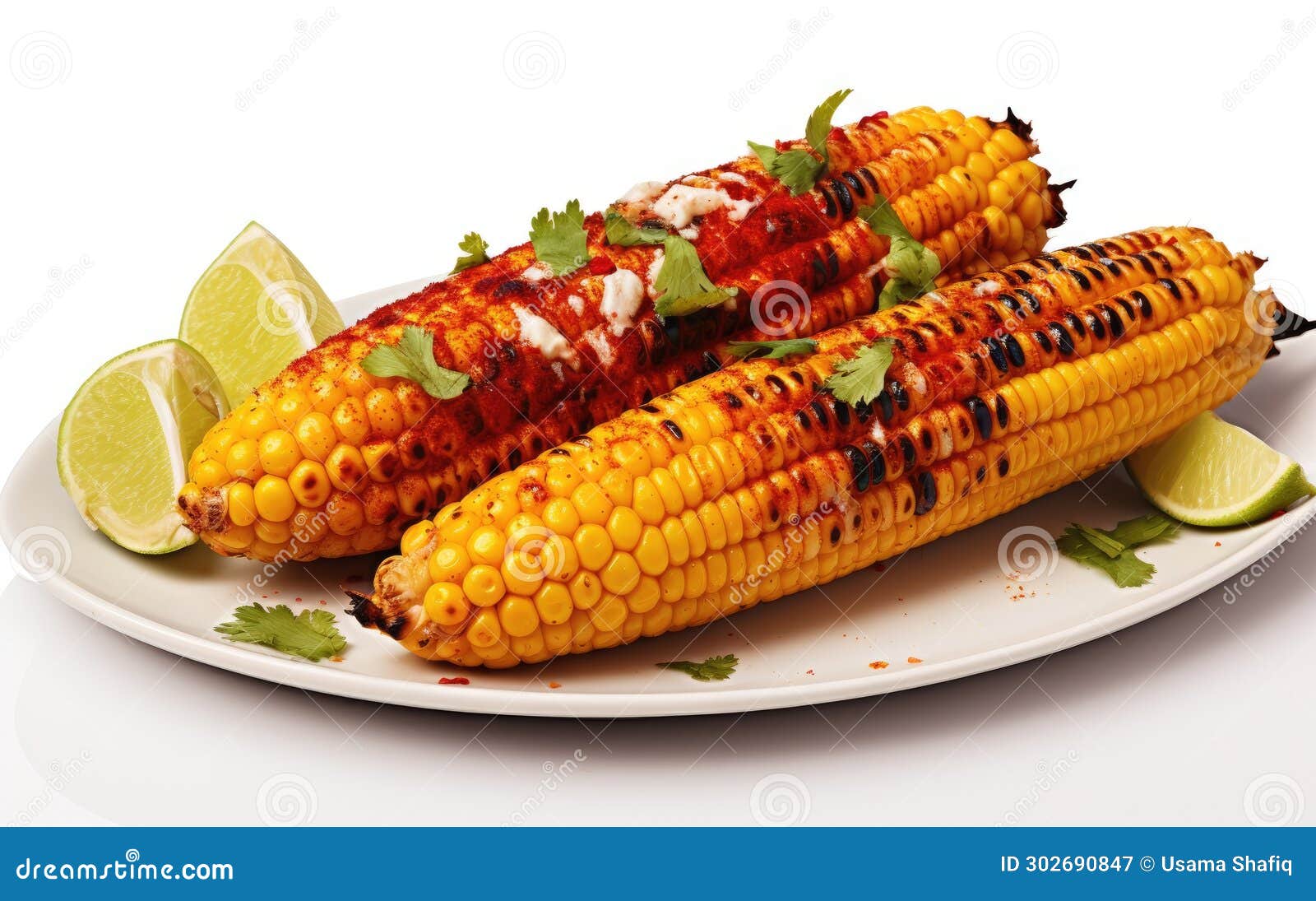 Mexican Elote Grilled Corn Captured On White Isolated On Transparent ...
