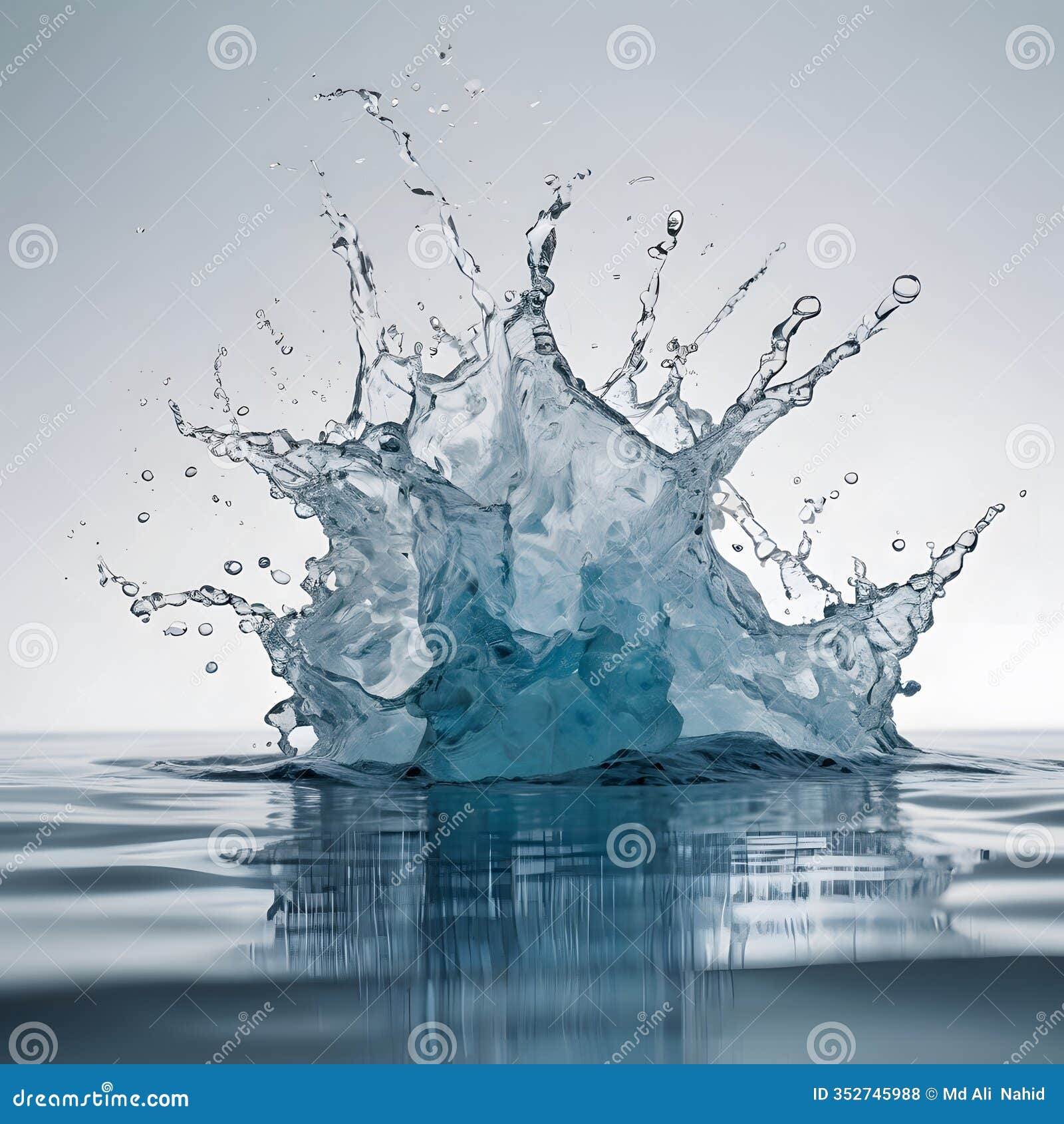 High Resolution Water Splashes Collection on White Background Stock ...