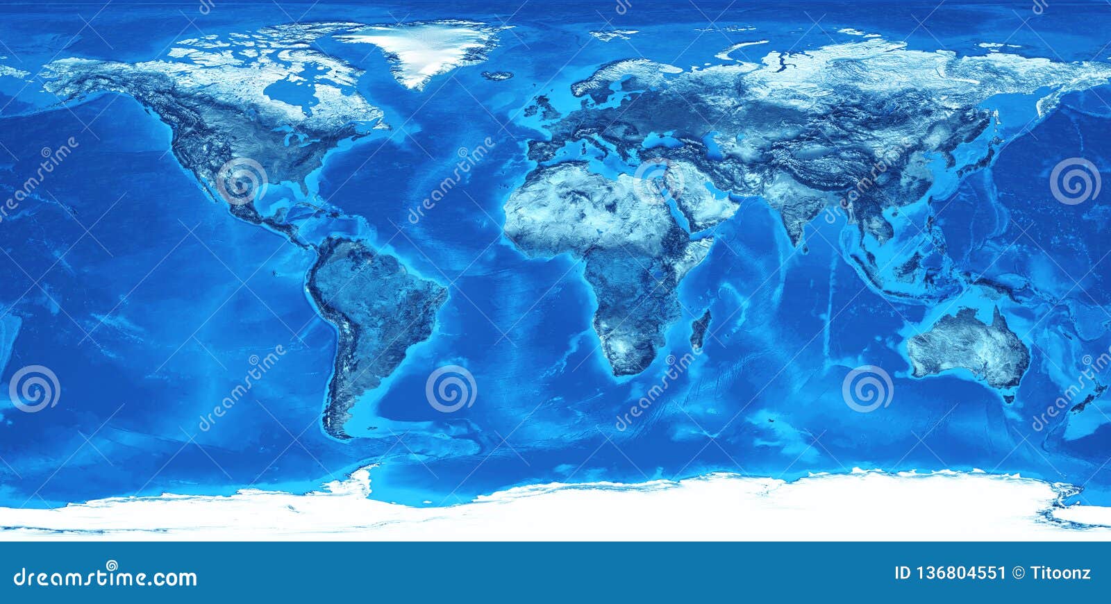 High Resolution World Map In Blue Royalty-Free Illustration ...