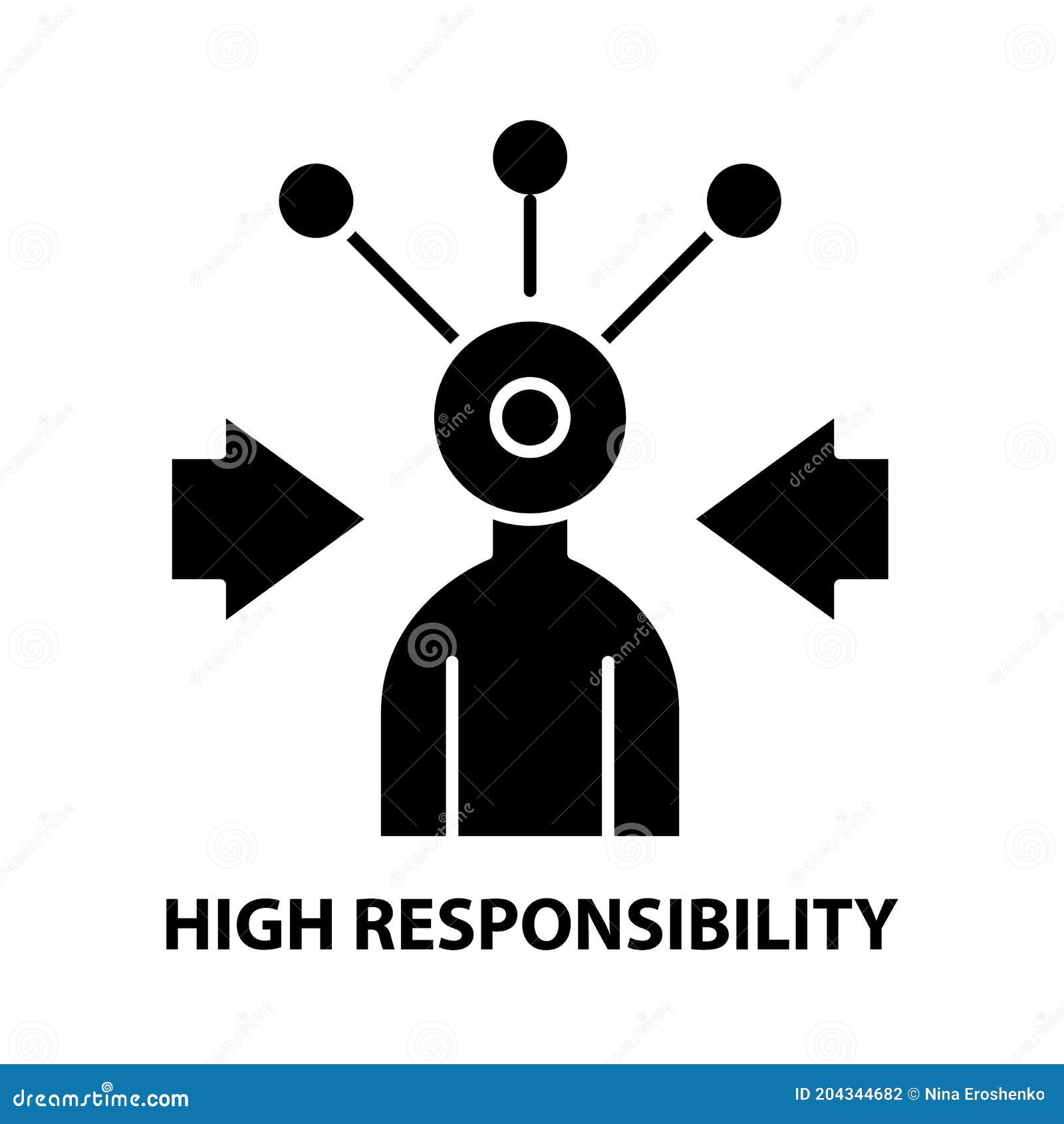 High Responsibility Icon, Black Vector Sign with Editable Strokes ...
