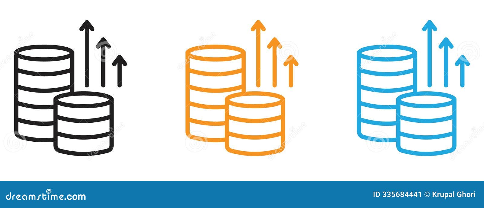 High Revenue Icon Thin Line Illustration Set Stock Vector ...