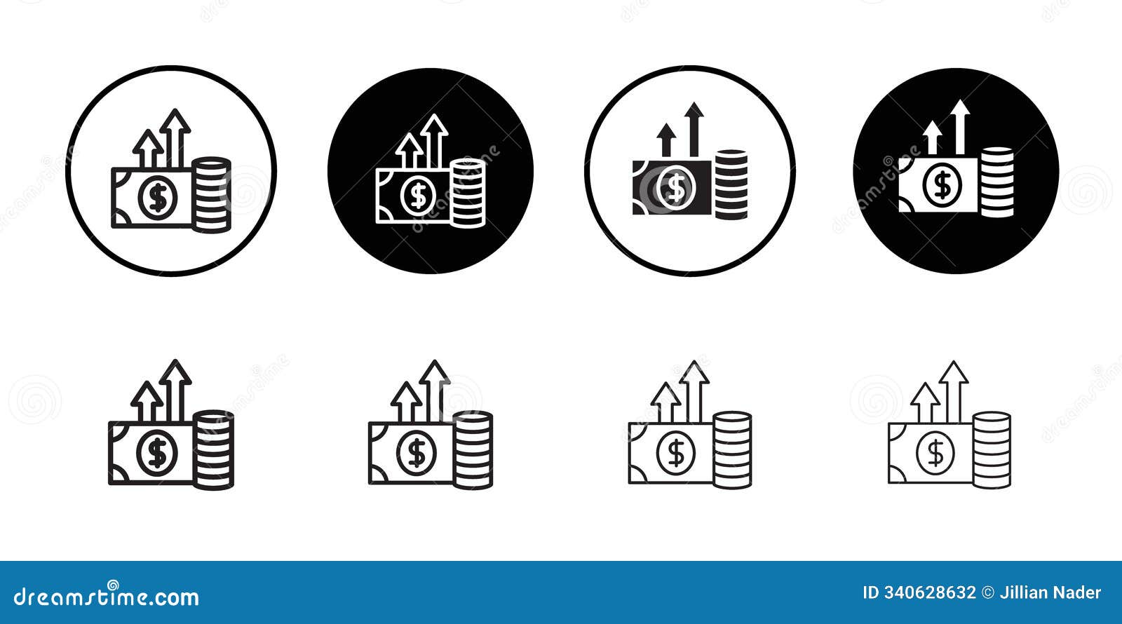 High Revenue Icon Outline Vector for Web Ui Stock Illustration ...