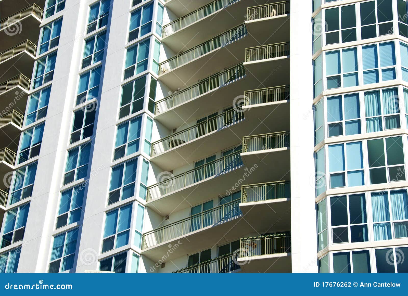 High Rise Apartment Balconies Stock Photo - Image of striped, iron ...