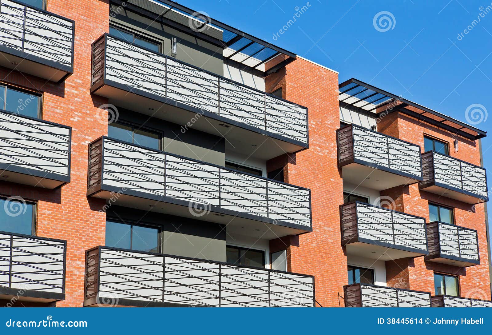 High Rise Apartment Balcony Stock Photo - Image of feature, brick: 38445614