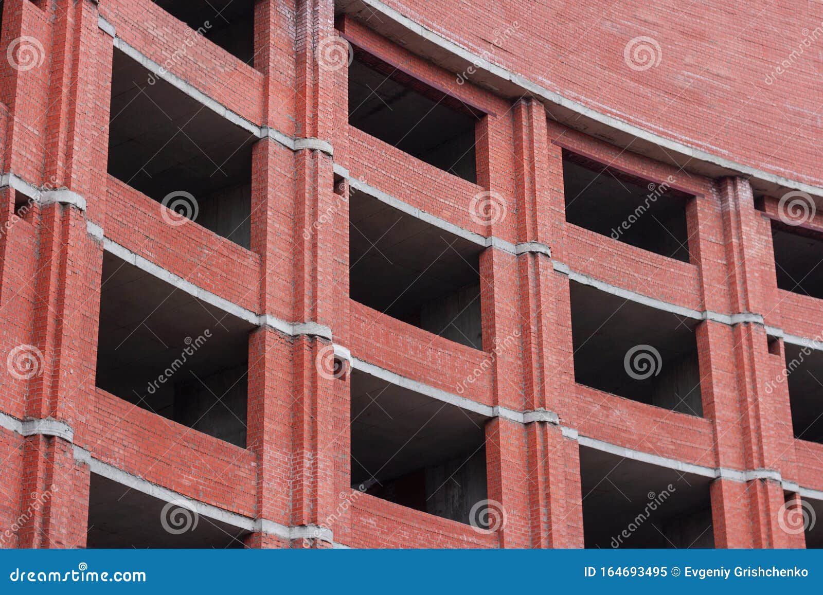 High-rise Brick Building. Construction Structure Developmen Site Stock ...
