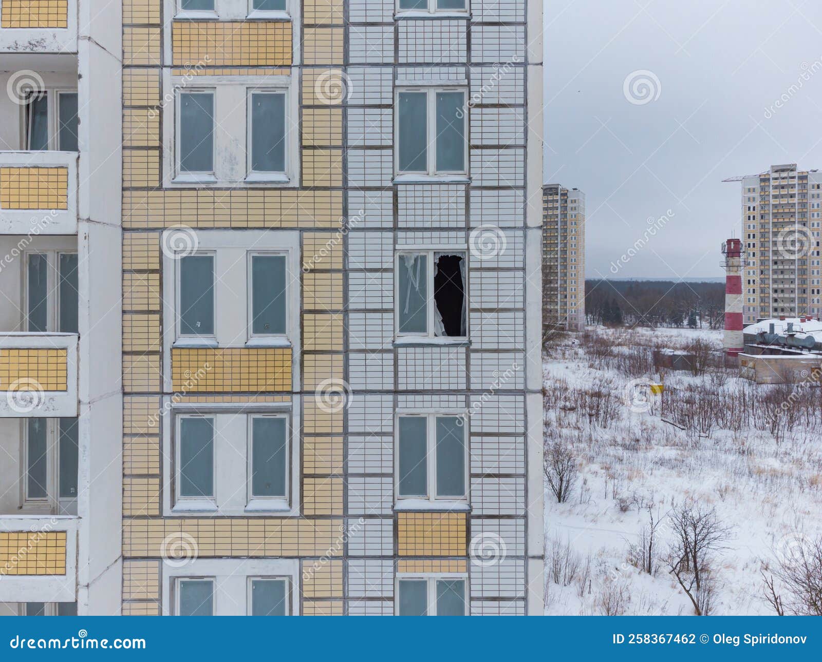 High-rise Building Background, House Facade with Repeating Windows ...