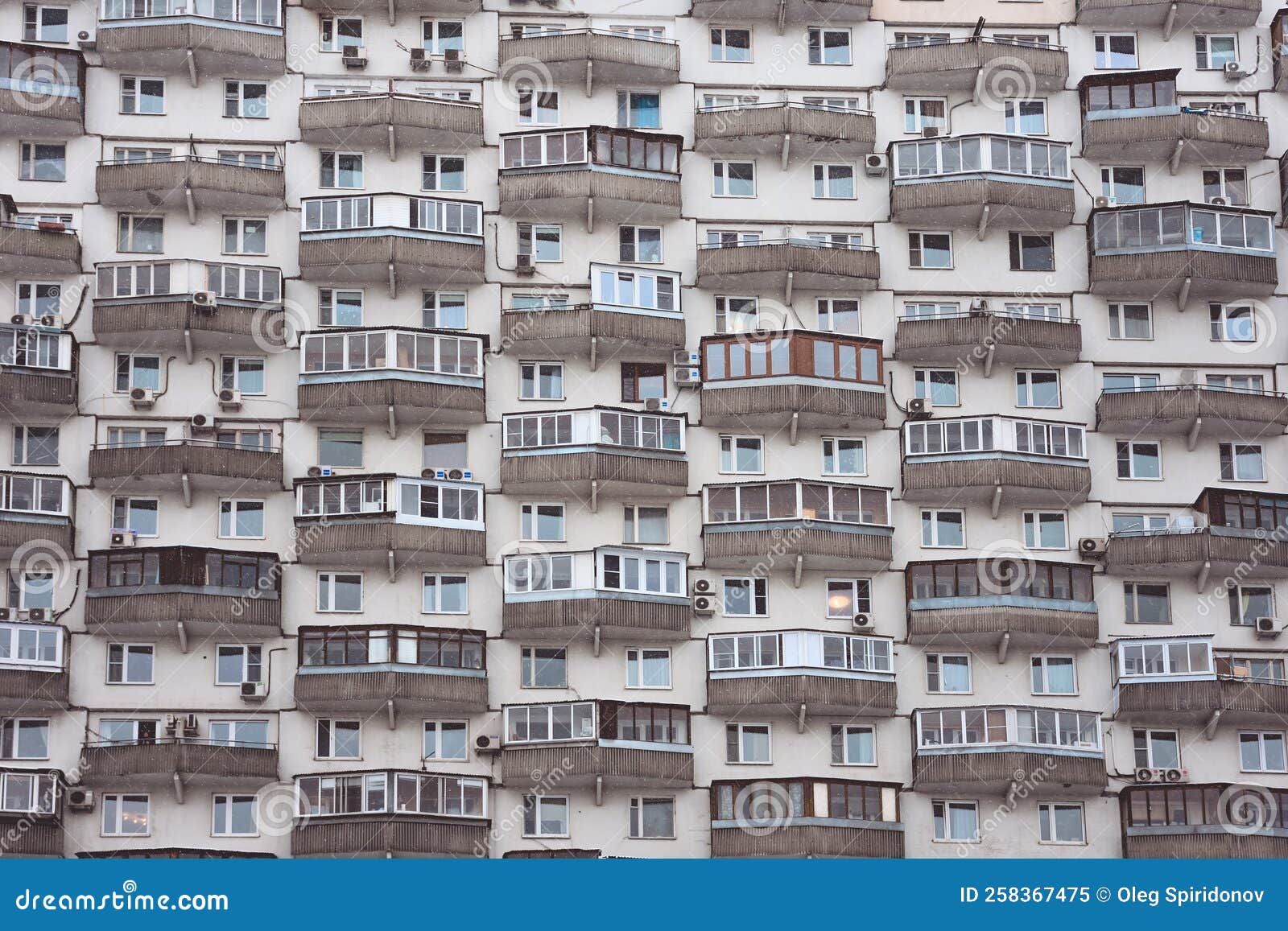 High-rise Building Background, House Facade with Repeating Windows ...