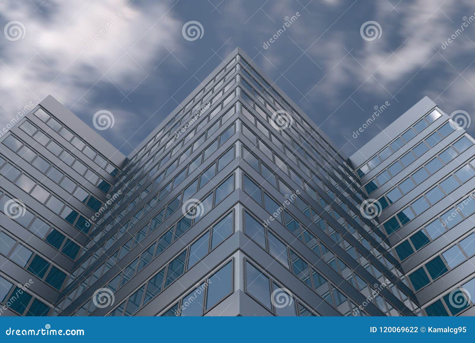 High Rise Building in Cloudy Sky Stock Photo - Image of reflects ...