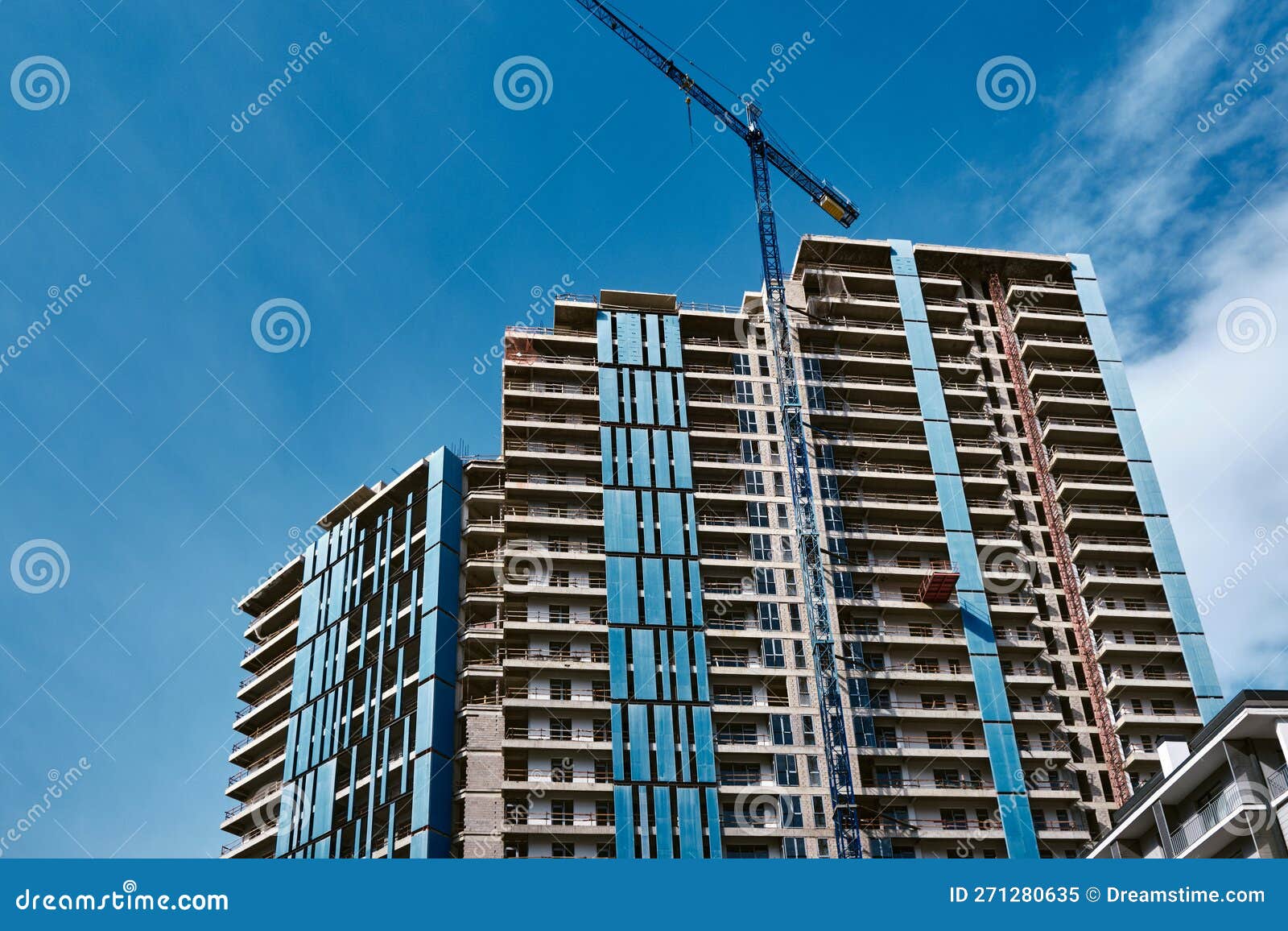 High-rise Building with Decorative Elements Stock Image - Image of ...