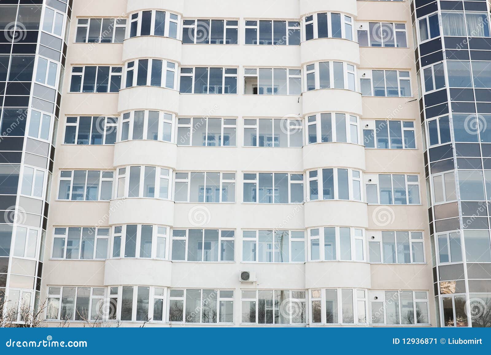 High-rise Building Exterior Stock Image - Image of balconies, facade ...