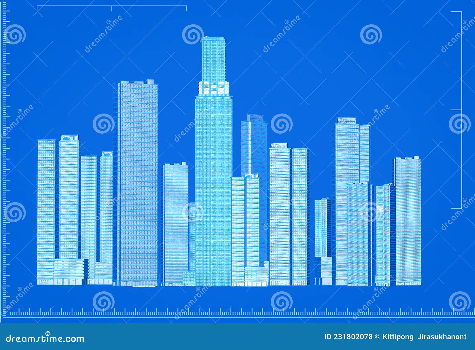 High Rise Building Exterior Blueprint Stock Photo - Image of design ...