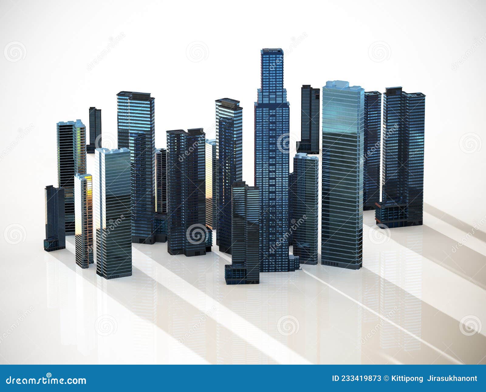 High Rise Building Exterior Stock Illustration - Illustration of blue ...