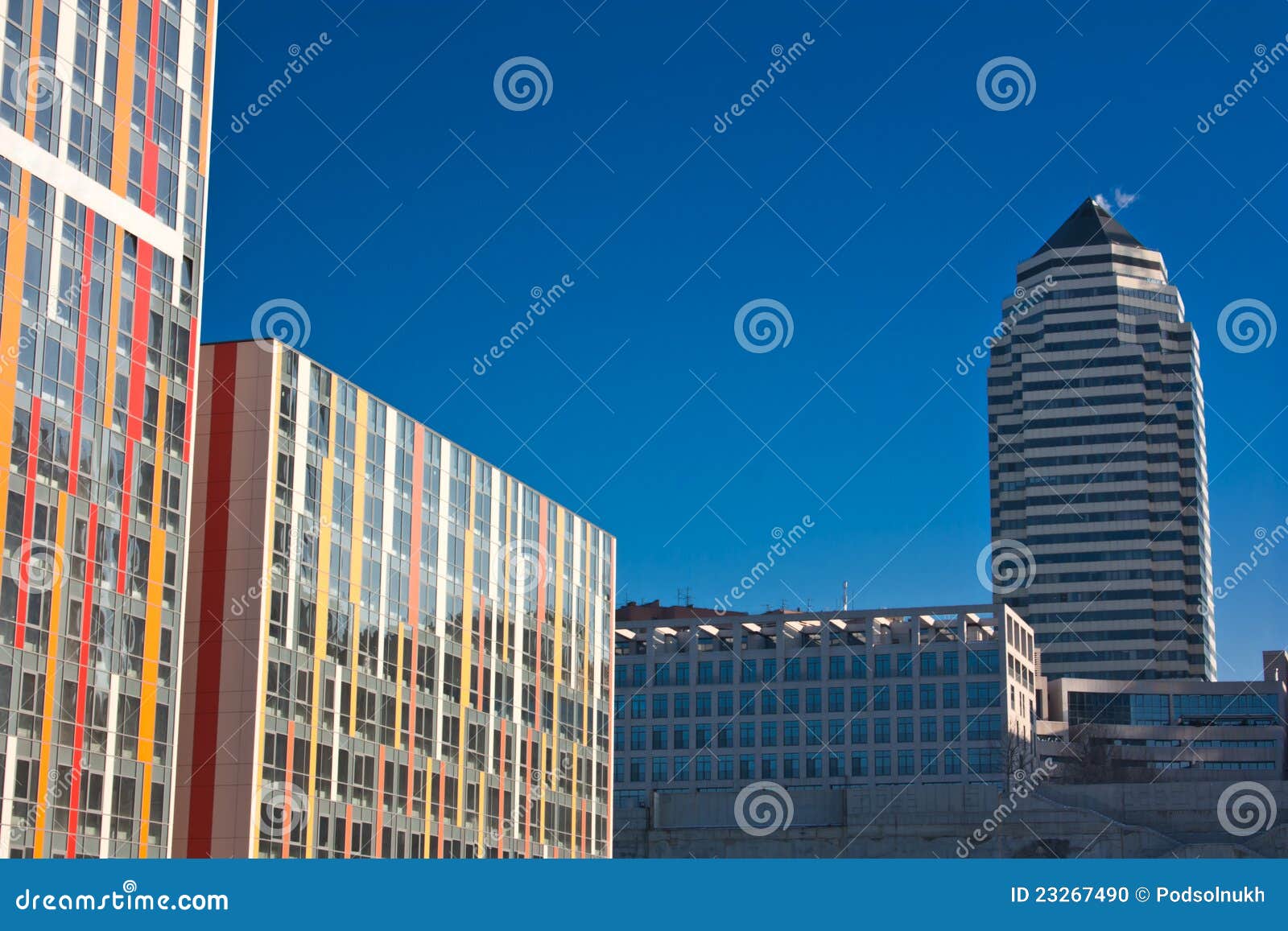 The High-rise Building, with Facades Made of Color Stock Photo - Image ...