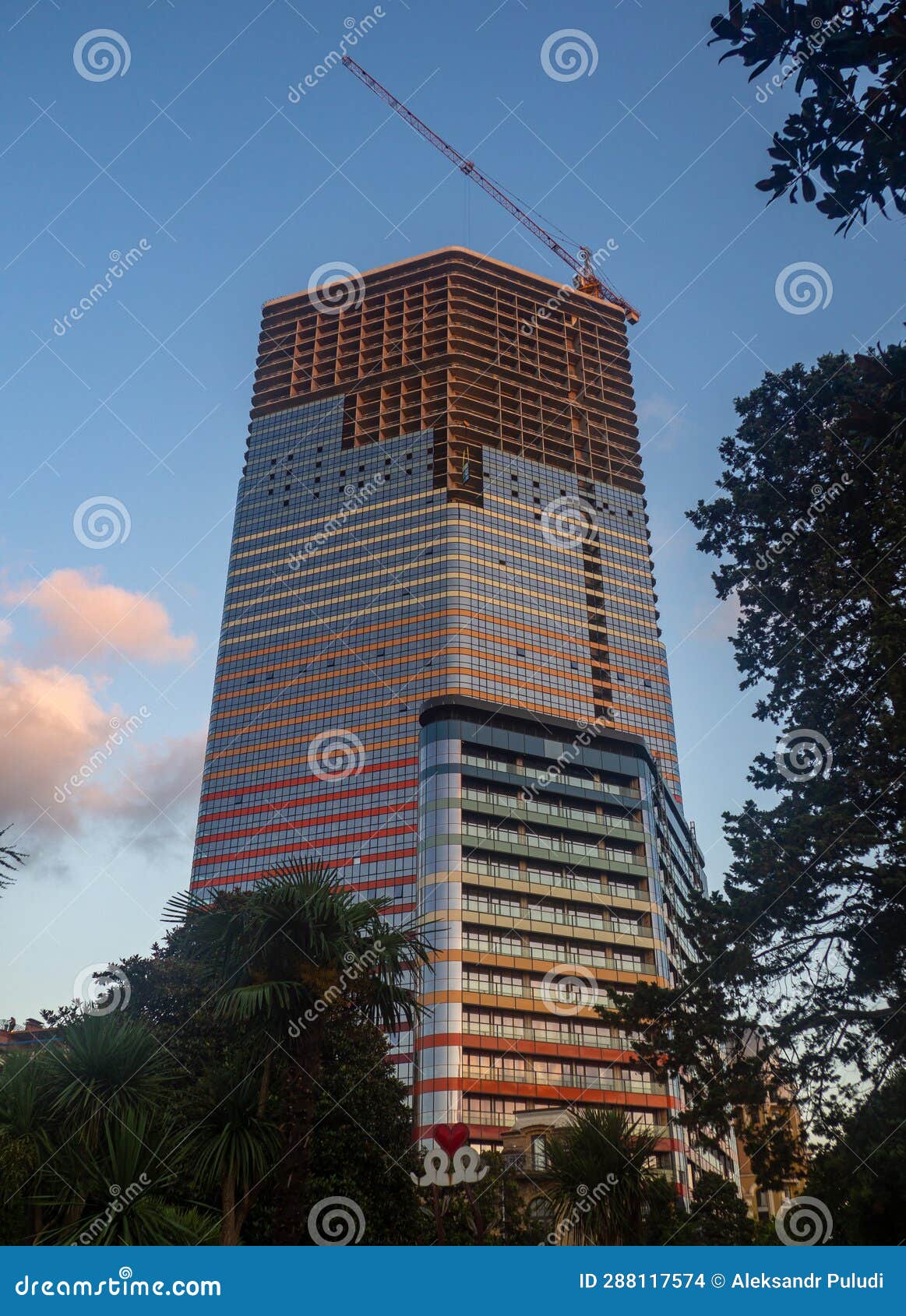 High-rise Building Glazing. Facade of the New Building Stock Photo ...