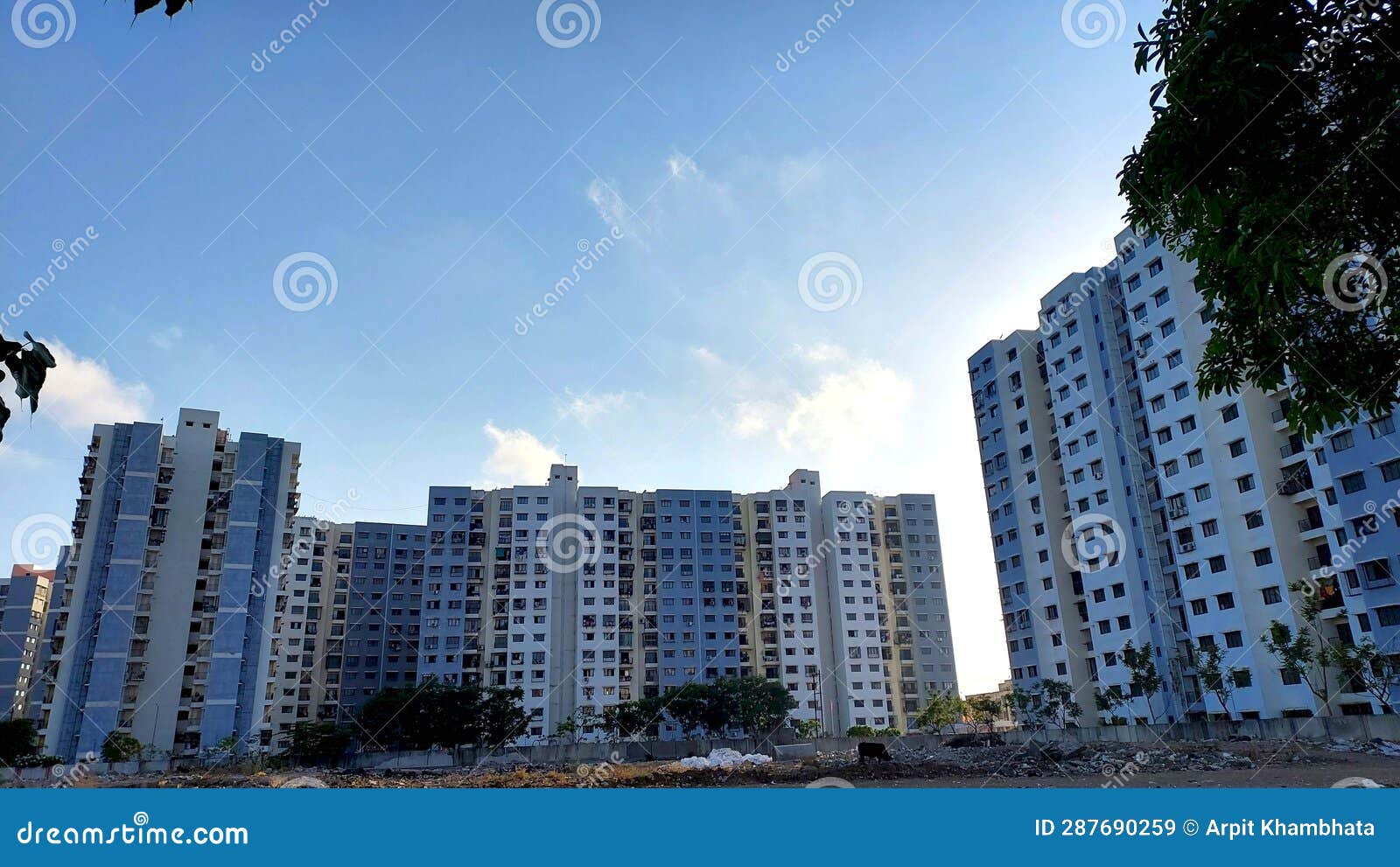 High Rise Building in India with Blue Sky - Image Stock Image - Image ...