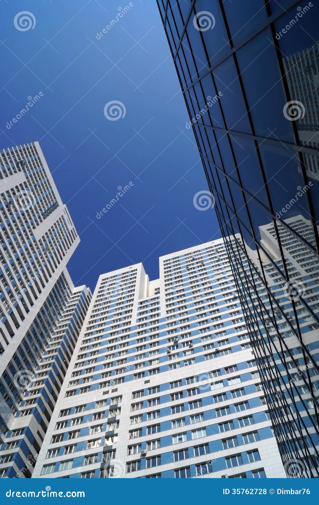High-rise Building Reflection in a Mirror Facade of Office Build Stock ...