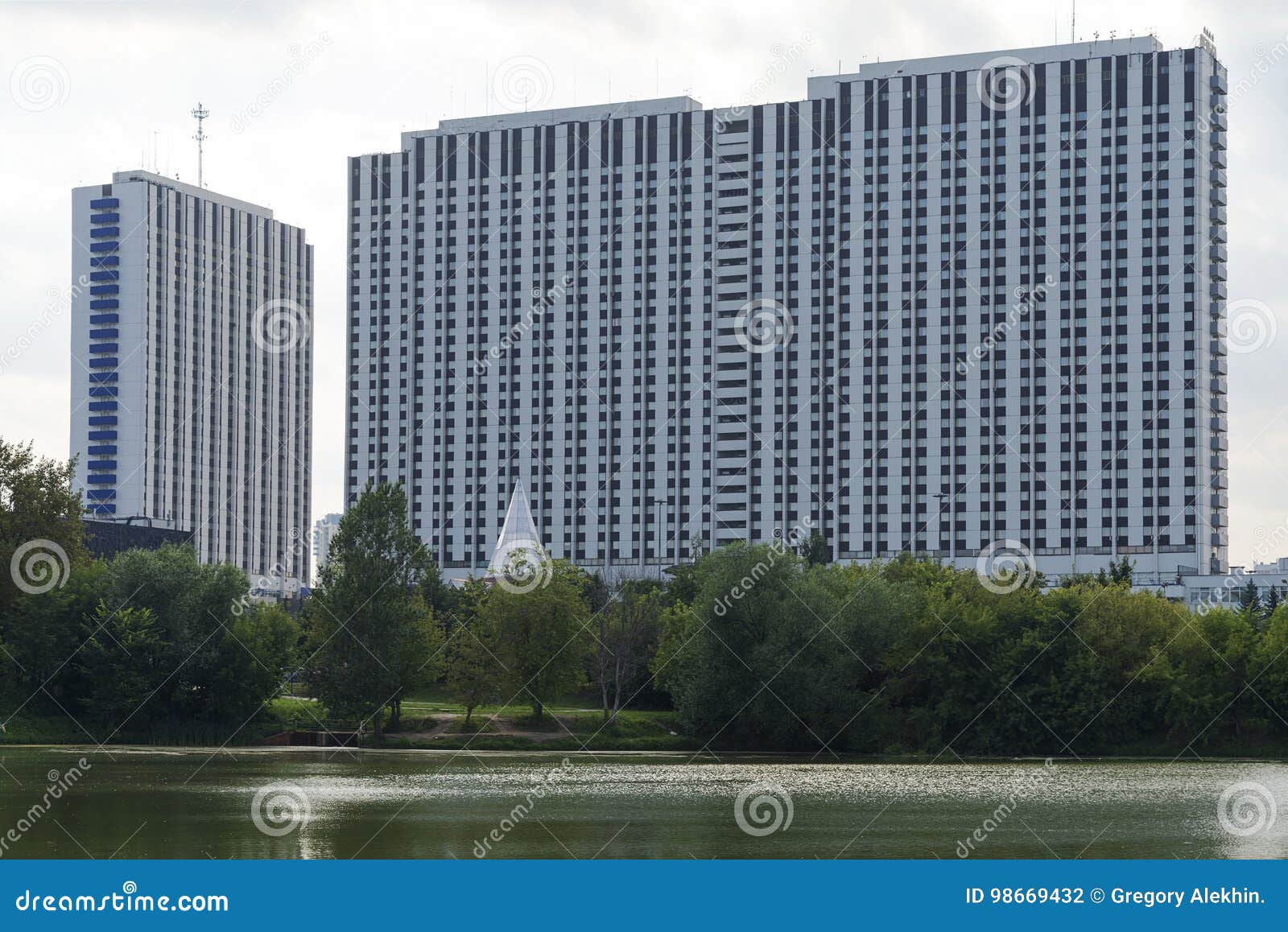 High-rise Building by the River in Moscow. Stock Photo - Image of ...